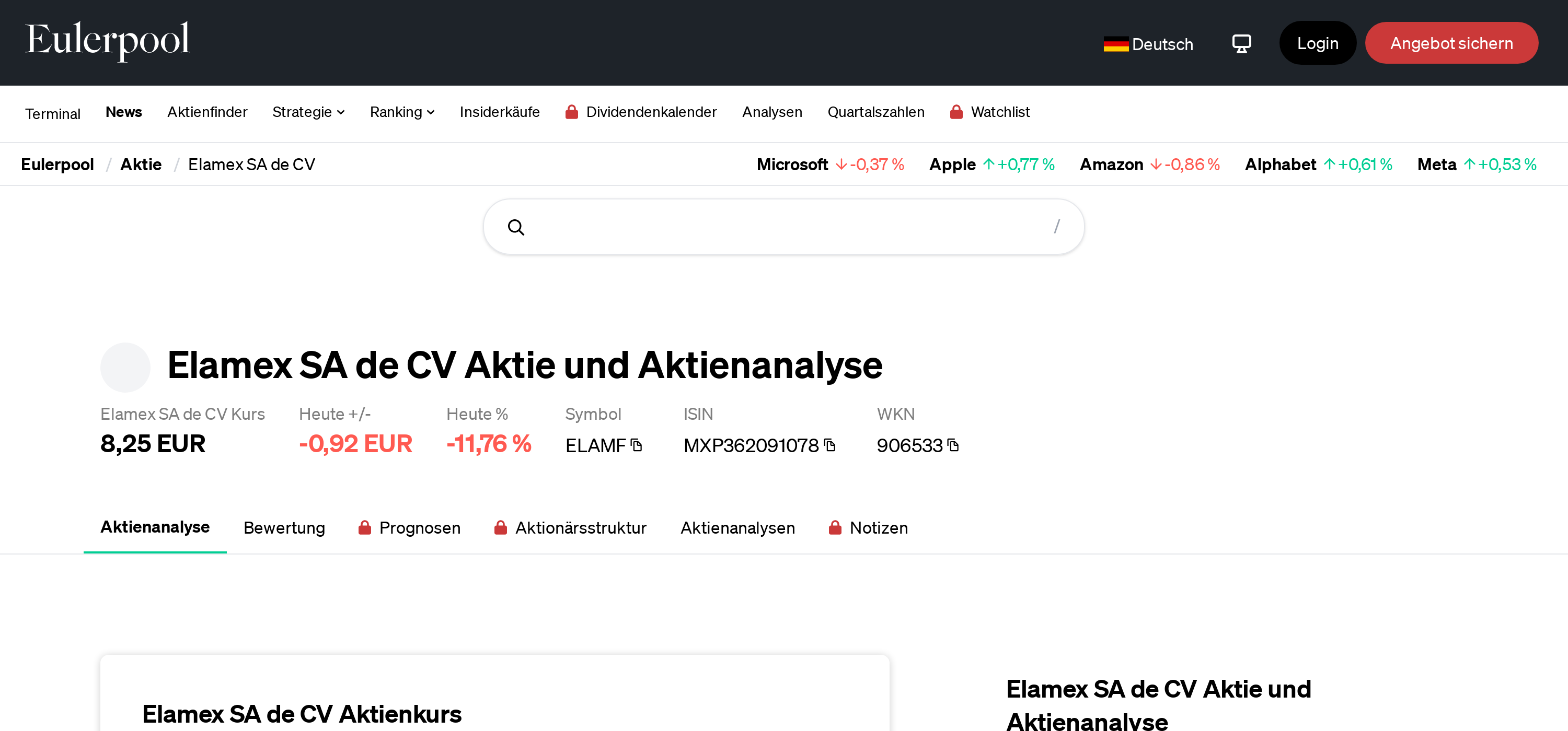 Elamex SA de CV Aktie Aktienanalyse | ELAMF | MXP362091078 | 906533 ...